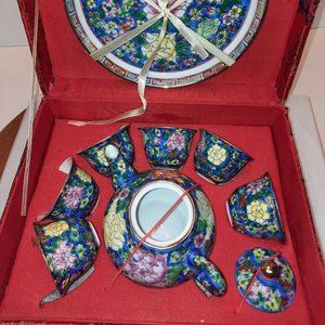 Kitchen | Oriental 6cup Tea Set 6 Cups Teapot Wlid And Saucer Never ...